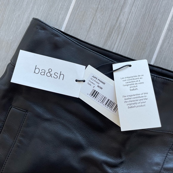 ba&sh | Skirts | Nwt 465 Bash Phanie Black Leather Mini Wrap Skirt | Poshmark